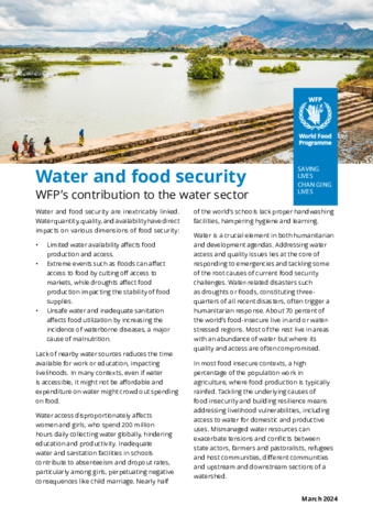 WFP's Contribution to the Water Sector | World Food Programme