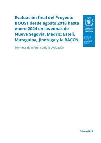 Nicaragua, Evaluación final del proyecto BOOST 2018-2024 | World Food ...