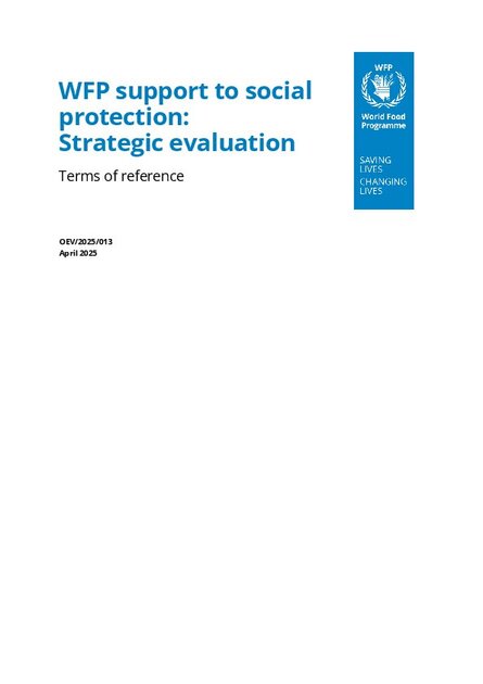 WFP support to social protection: Strategic evaluation | World Food ...