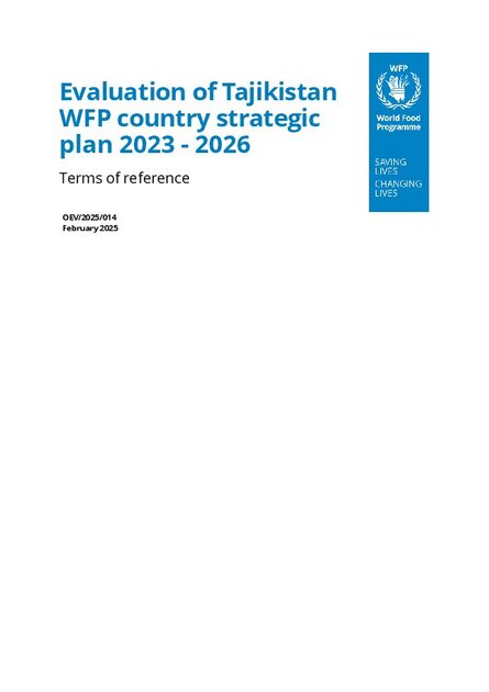 Evaluation of Tajikistan WFP Country Strategic Plan 2023-2026 | World ...
