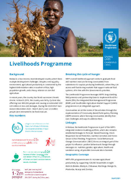 2021 – Livelihoods Programme Factsheet – WFP Malawi, May 2021 | World ...