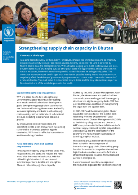 March 2024 – Strengthening supply chain capacity in Bhutan | World Food ...
