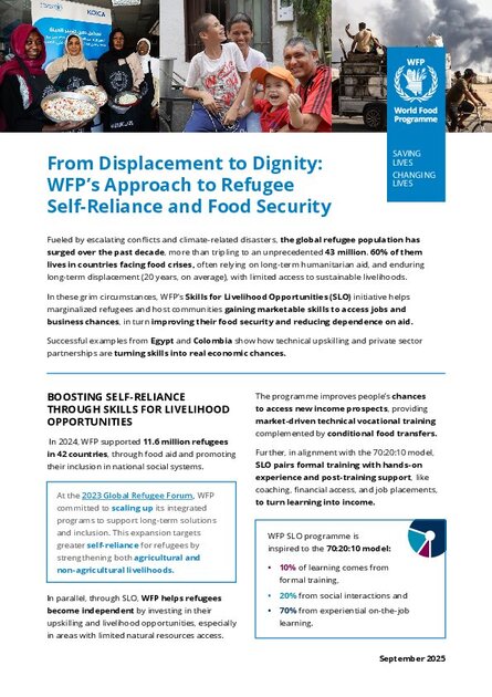 From Displacement to Dignity: WFP’s Approach to Refugee Self-Reliance ...