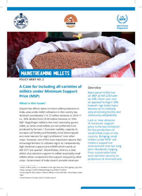 Mainstreaming Millets. Policy Brief 2. : A Case for including all ...