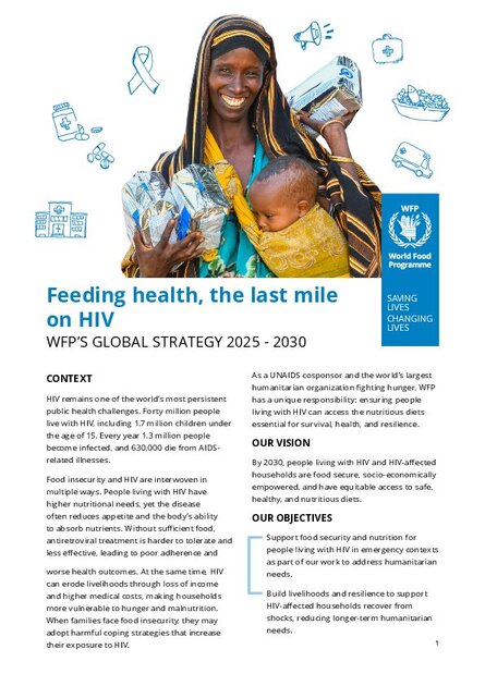 Summary version of WFP's HIV Strategy, Feed Health, the Last Mile on ...