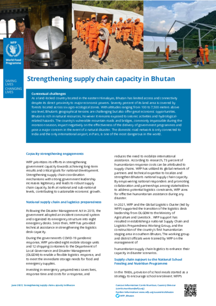 Strengthening supply chain capacity in Bhutan | World Food Programme