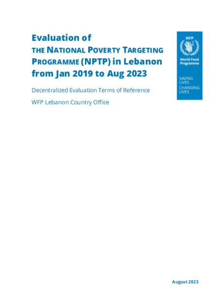 Lebanon, National Poverty Targeting Programme 2019-2023: Evaluation ...