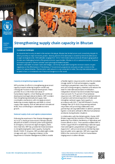 2022 - Strengthening Supply Chain Capacity in Bhutan | World Food Programme