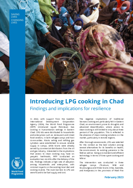 Introducing Liquid Petroleum Gas cooking in Chad | World Food Programme